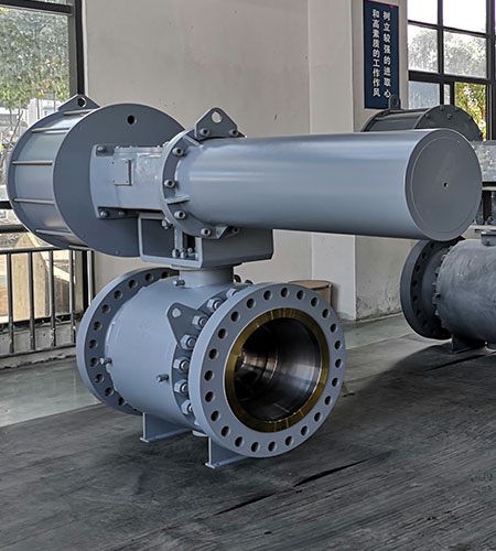 Turnnion Mounted Ball Valves with Pneumatic actuator - Trunnion mounted ...